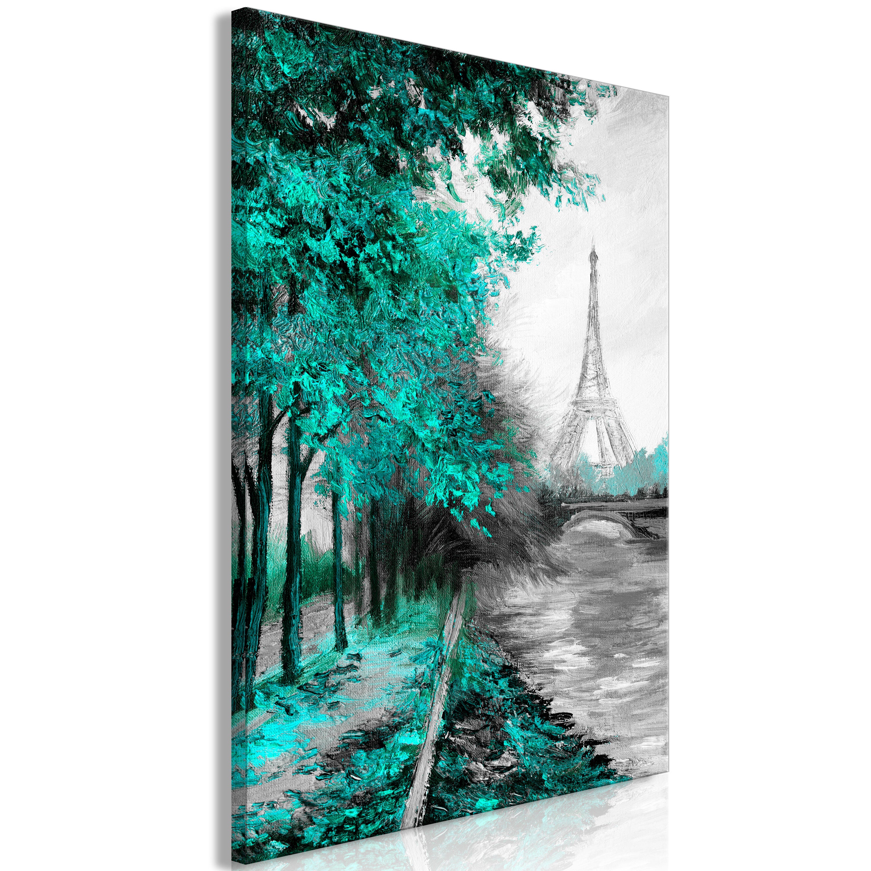 Tableau - Paris Channel (1 Part) Vertical Green [20x30] | Leroy Merlin