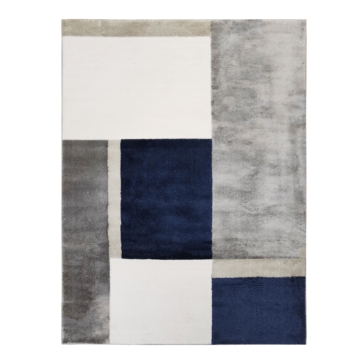 Tapis salon graphique contemporain gris bleu 150x200 | Leroy Merlin