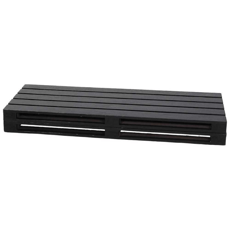 Lot de 2 Plateaux Pallet moyens 30x12 cm en bois noir | Leroy Merlin