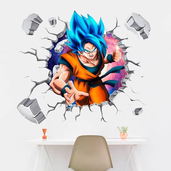 Sticker mural 3D Blue Goku, Dragon Ball 90x76 cm | Leroy Merlin