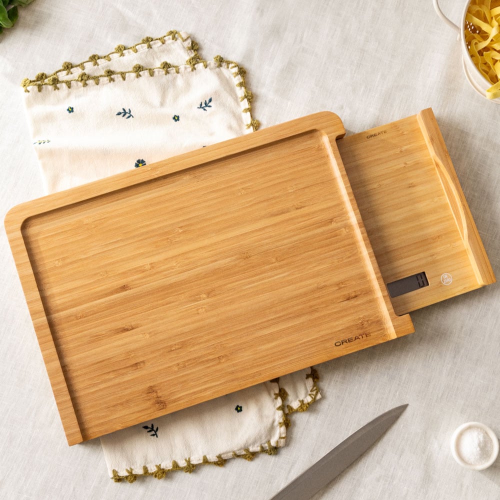 CREATE - BOARD SCALE BAMBOO - Tagliere da cucina con bilancia integrata ...