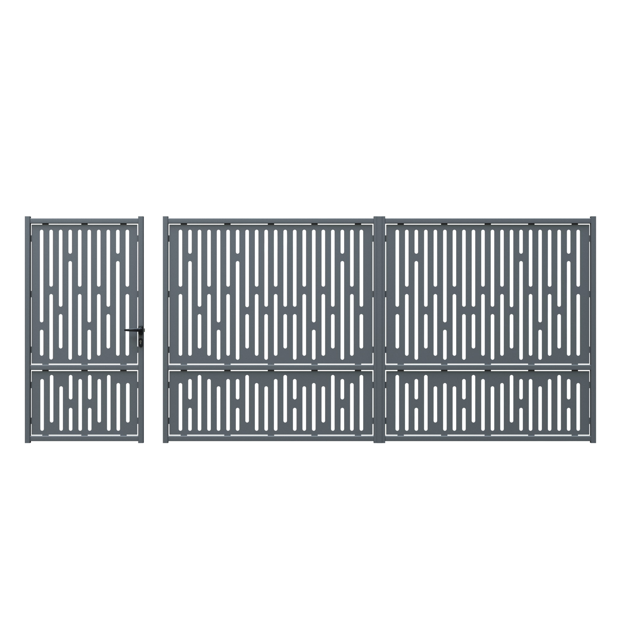 Portail en métal avec panneau décoratif tôle 2 mm modèle 36 noir 387 x ...