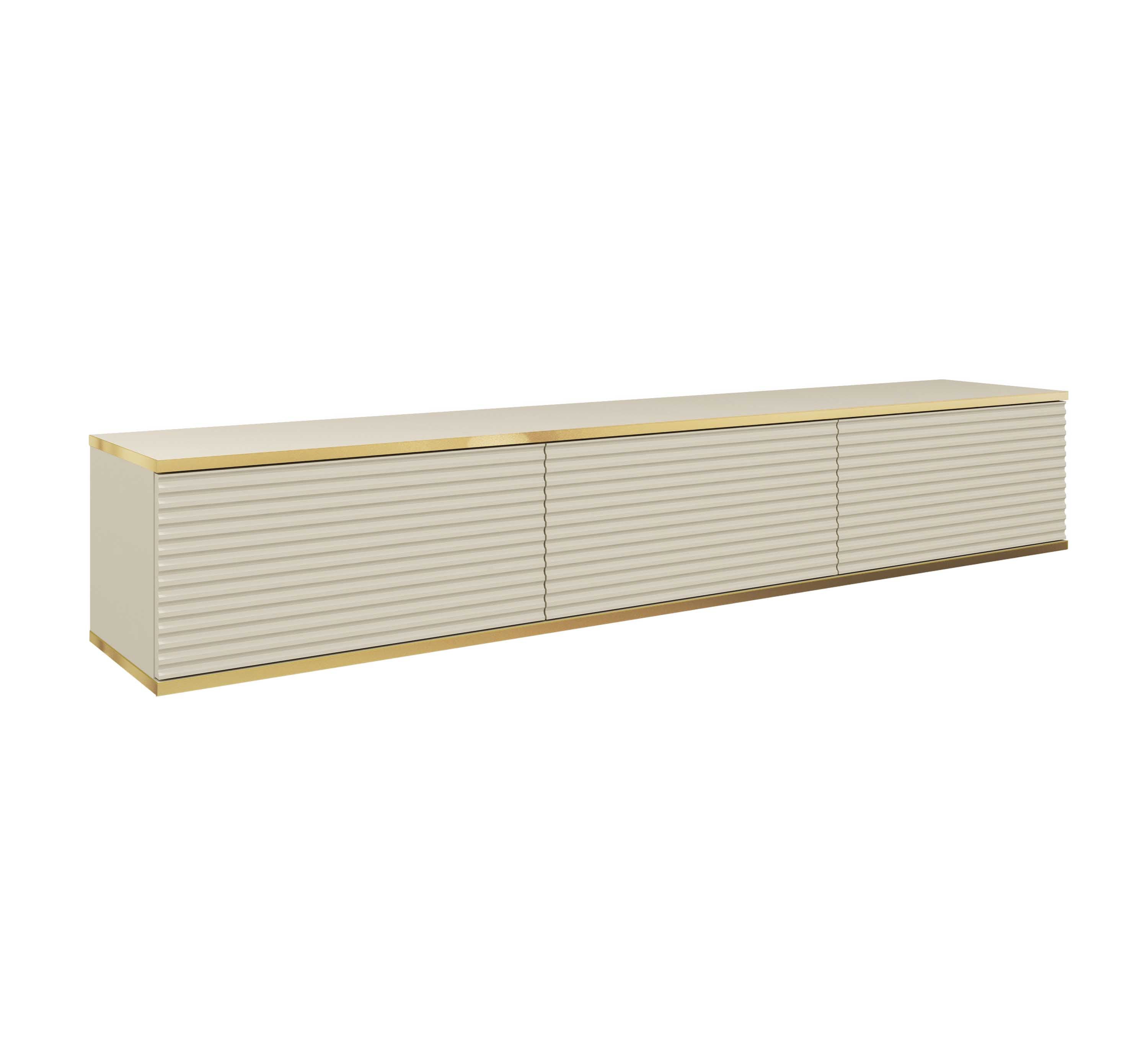 Meuble TV Avec Lamelles Beige, 175 x 30 x 32 cm, Push to Open | Leroy ...