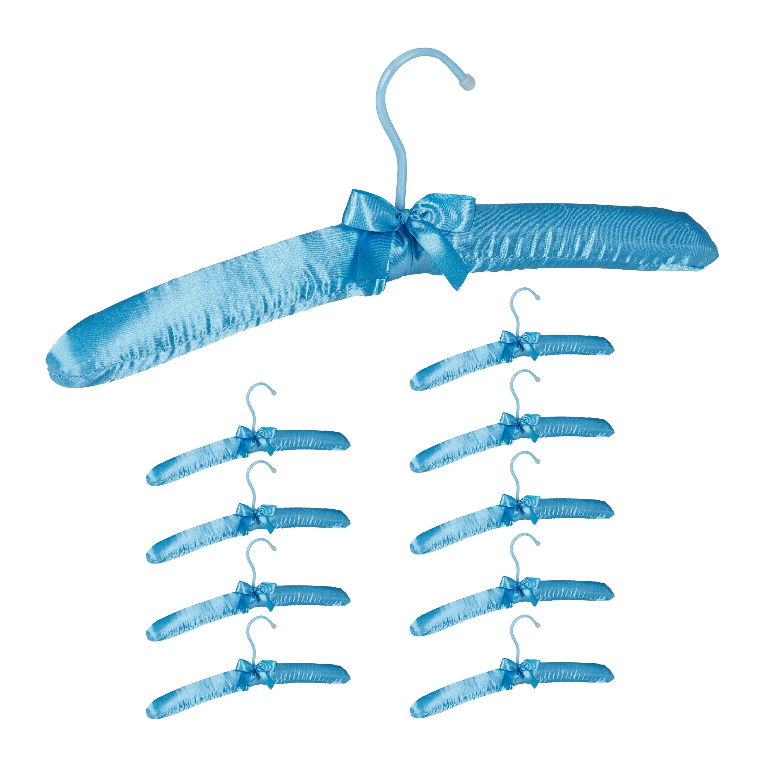 Pack de 40 Perchas Forradas de Raso con Lazo Decorativo, Madera-Tela ...