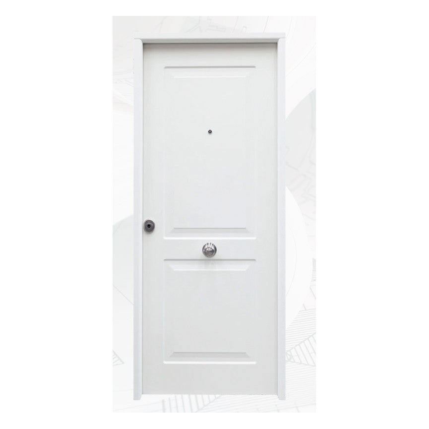 Porte d'entrée en acier CLASICO blanc - Poussant Gauche - Dimensions ...
