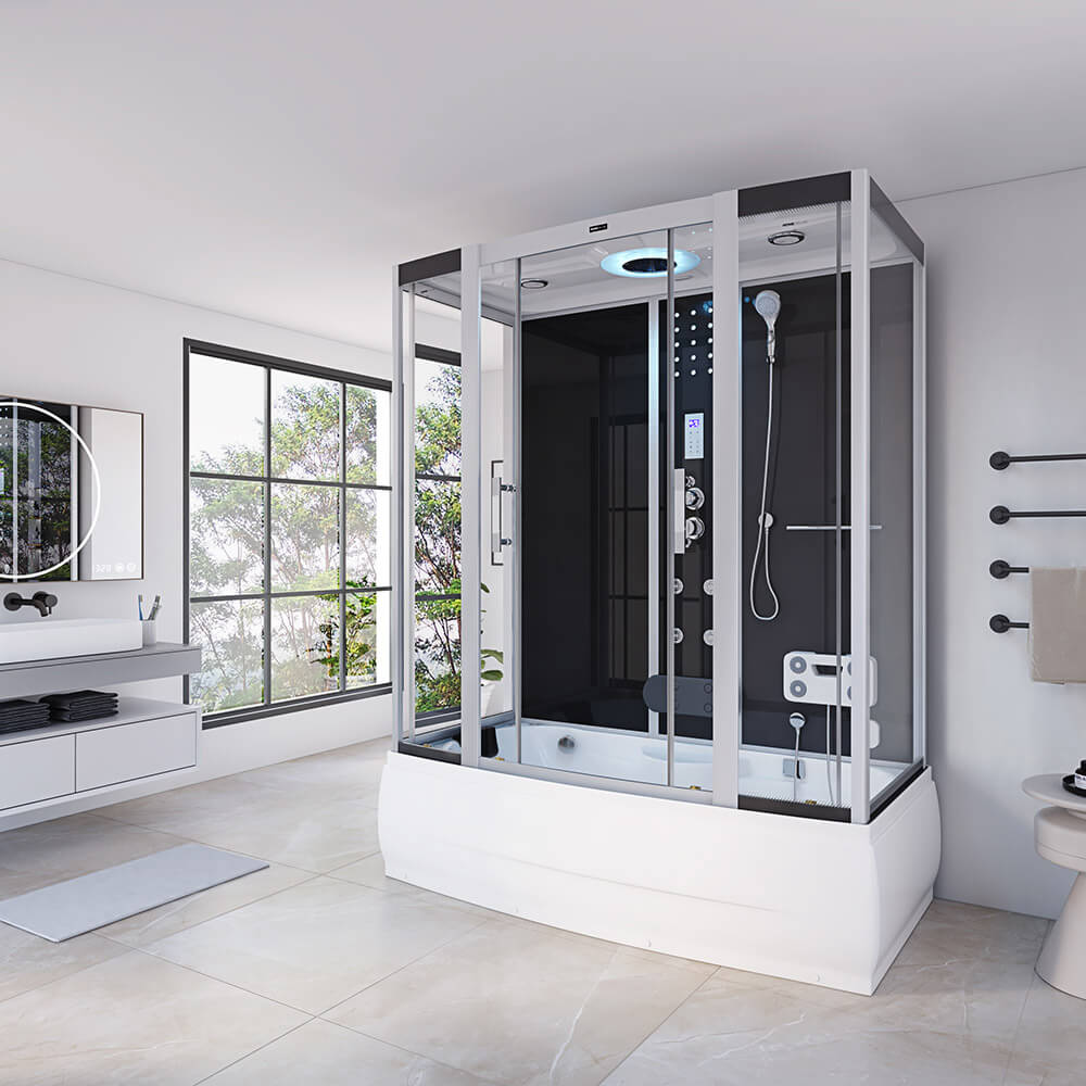 HOME DELUXE - Douche à vapeur DIAMOND, noir, dimensions : 170 x 90 x ...