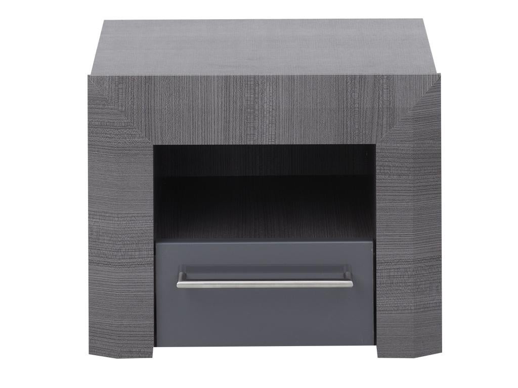 Table de chevet design - 1 tiroir et 1 niche - Finition aspect orme ...