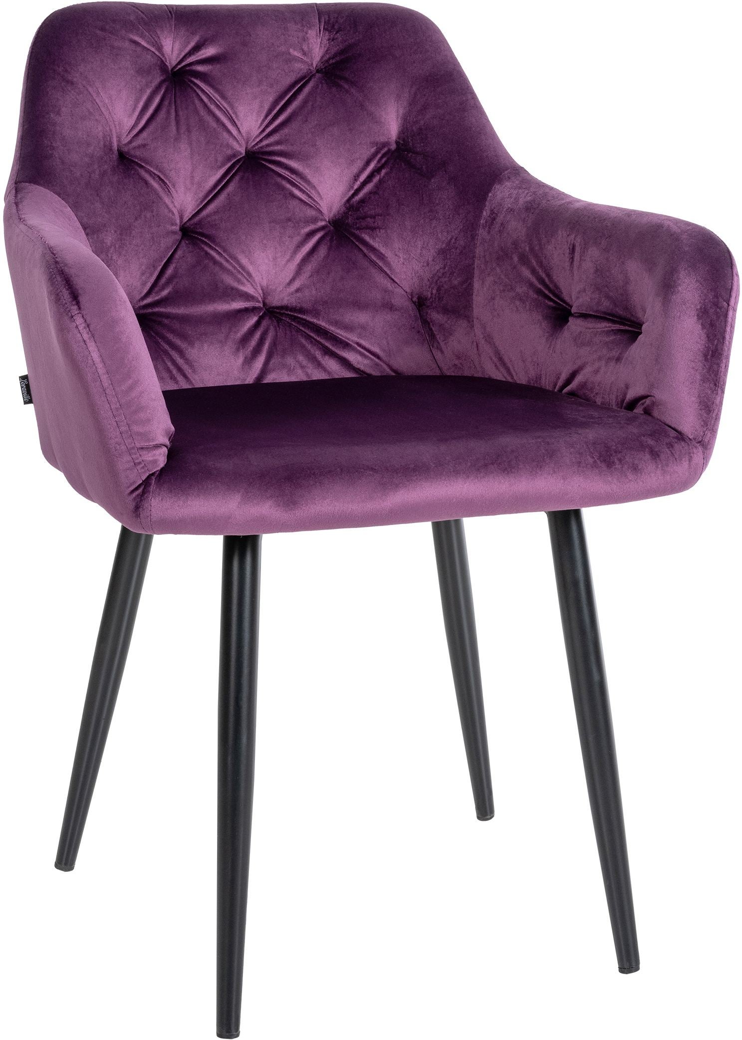 Chaise de salle à manger en velours Stanley violet | Leroy Merlin