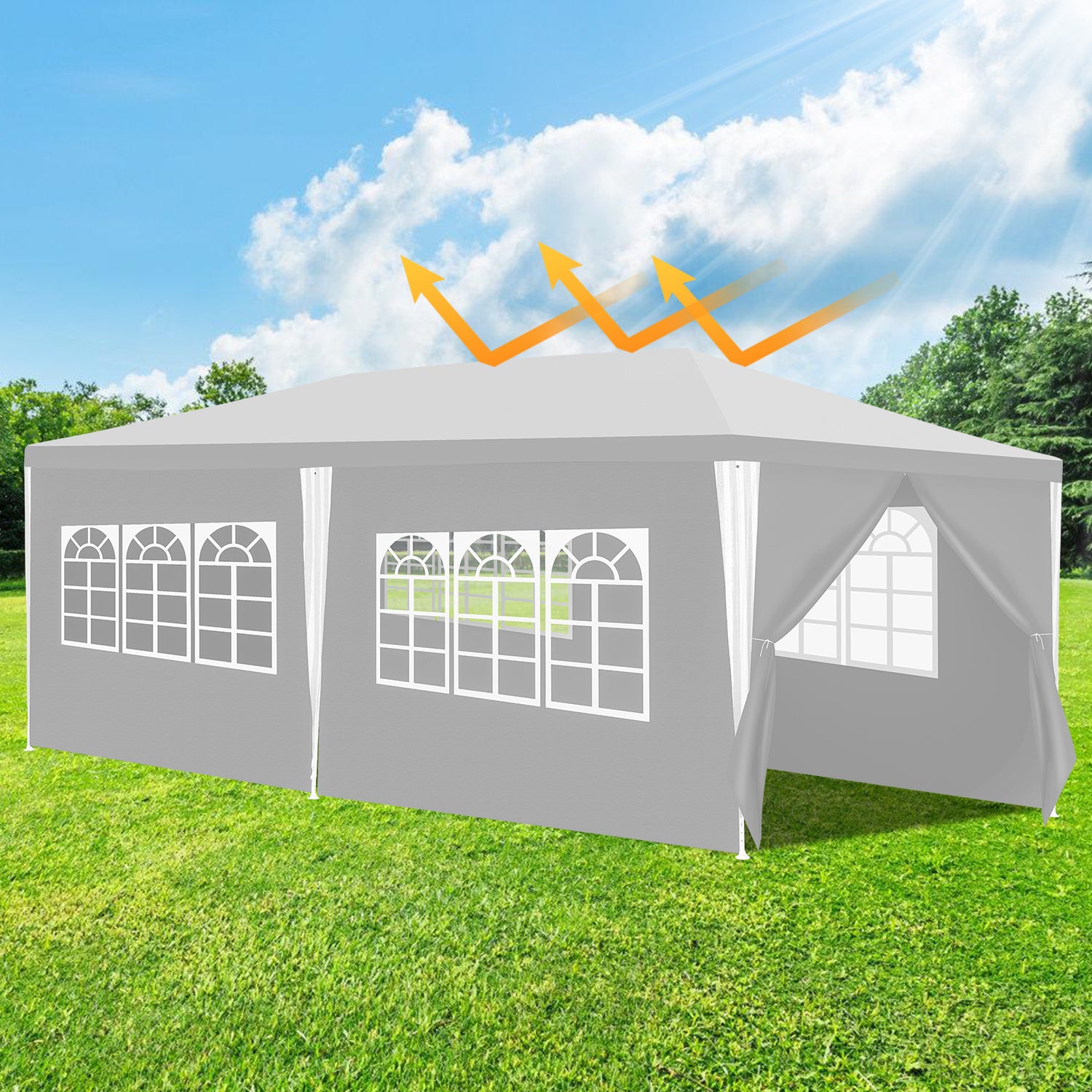 Carpa para eventos 3x6 m Blanco para jardín, carpa exterior con paredes ...