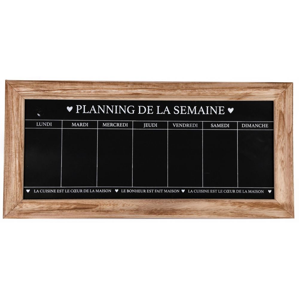 Tableau en paulownia Planning de la semaine 67x32 cm Sil | Leroy Merlin
