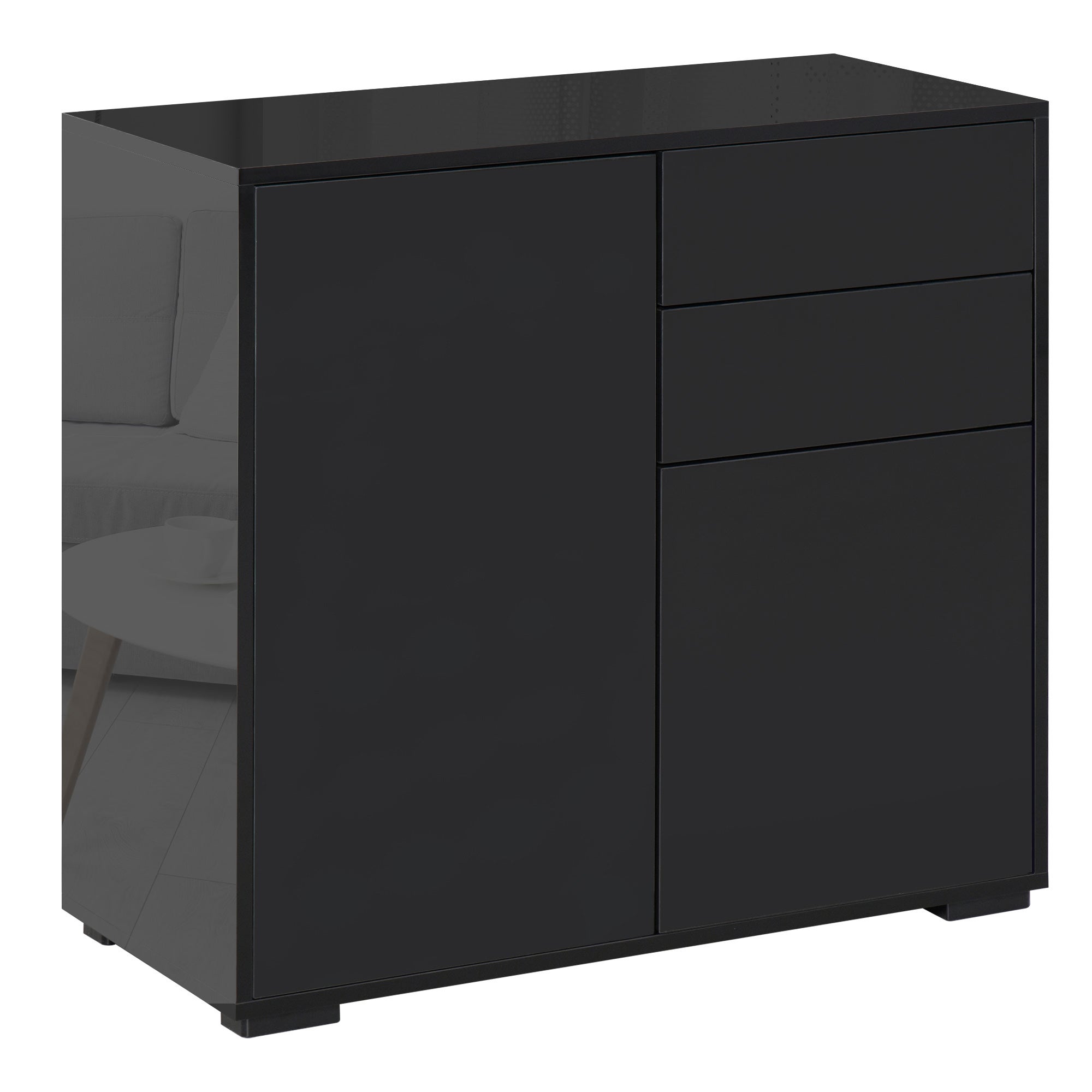Alto Gloss telaio credenza, Push-aperto design con 2 cassetti per ...