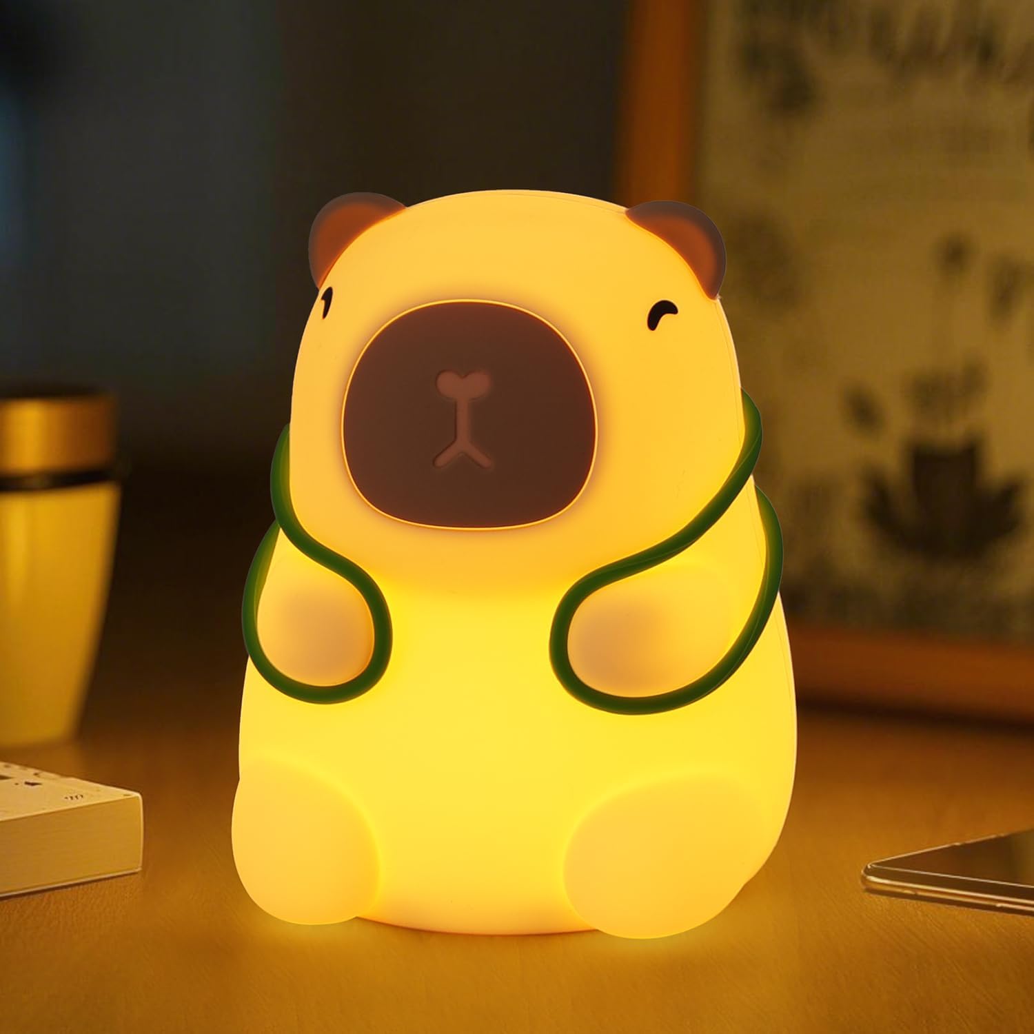 Veilleuse Enfant, Veilleuse Bébé Capybara, Lampe en Silicone LED avec ...