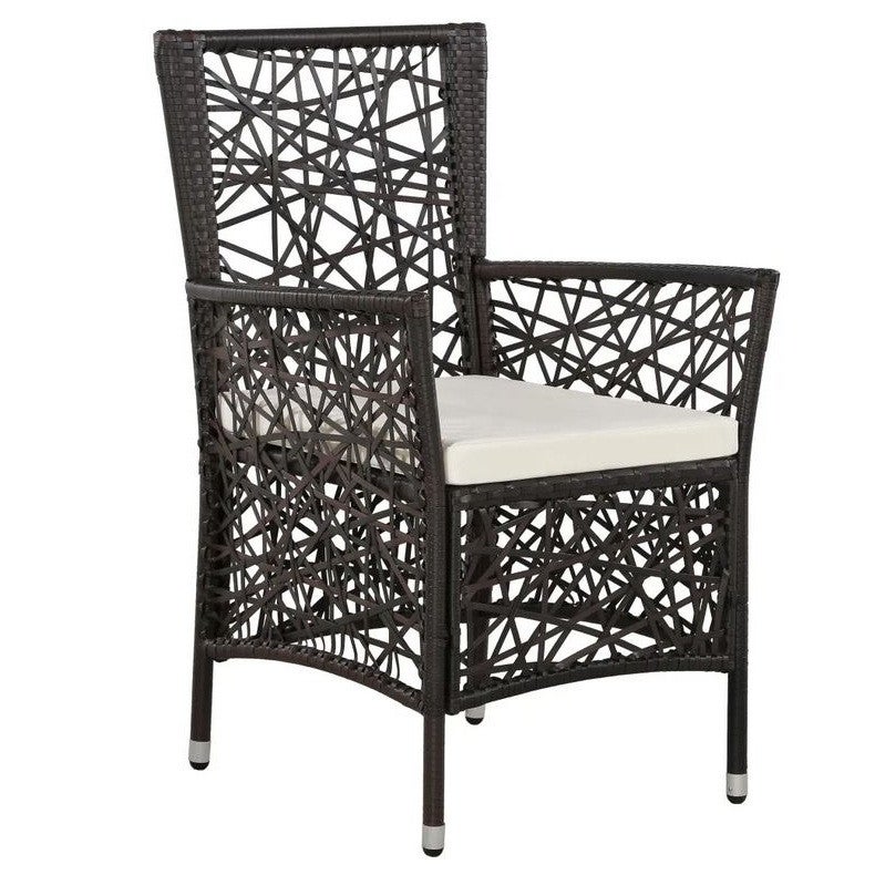 Chaise de jardin tissu blanc et résine marron Trissa - Lot de 2 | Leroy ...