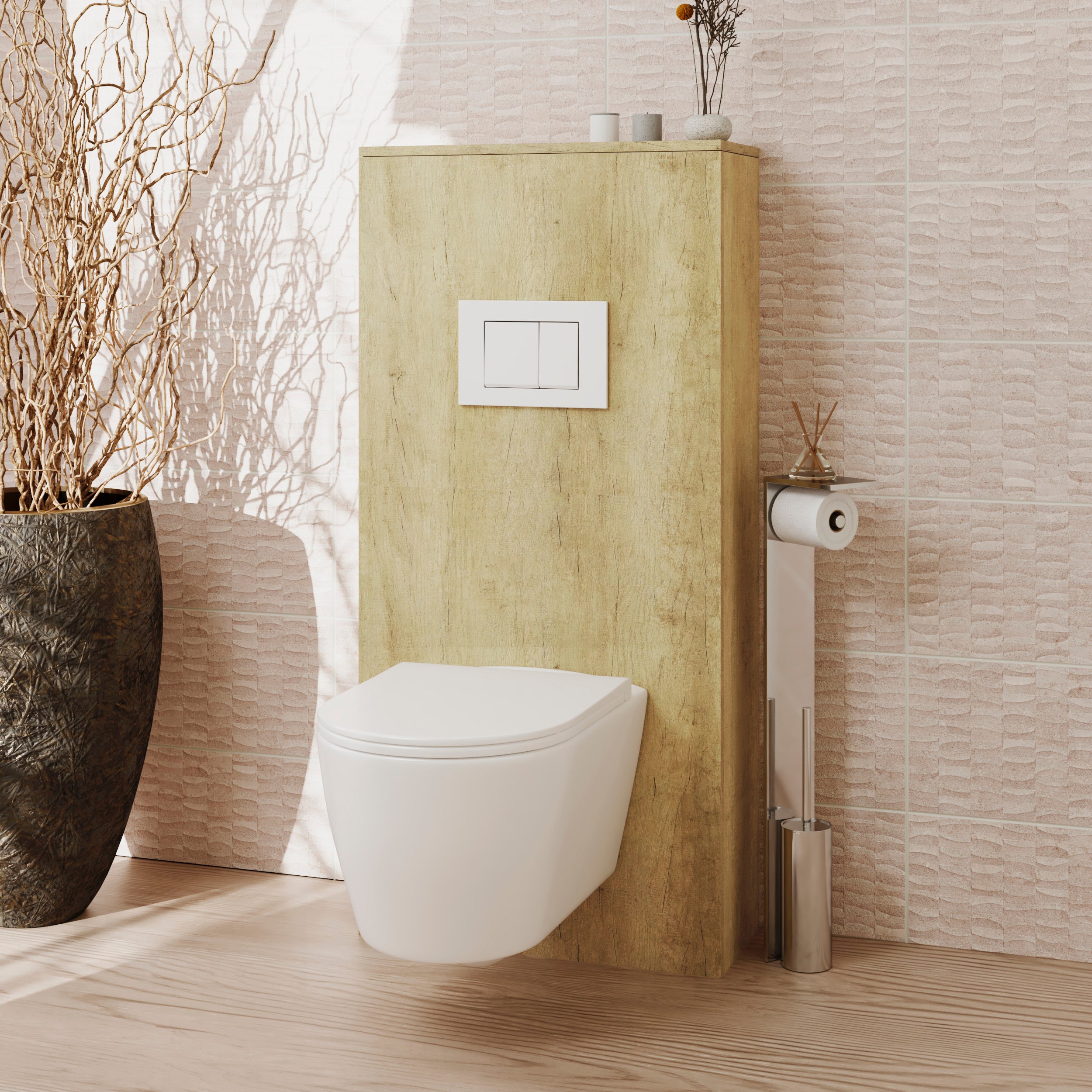 PACK INODORO SUSPENDIDO + BASTIDOR + CAJA | WC BLANCO MATE | PULSADOR ...