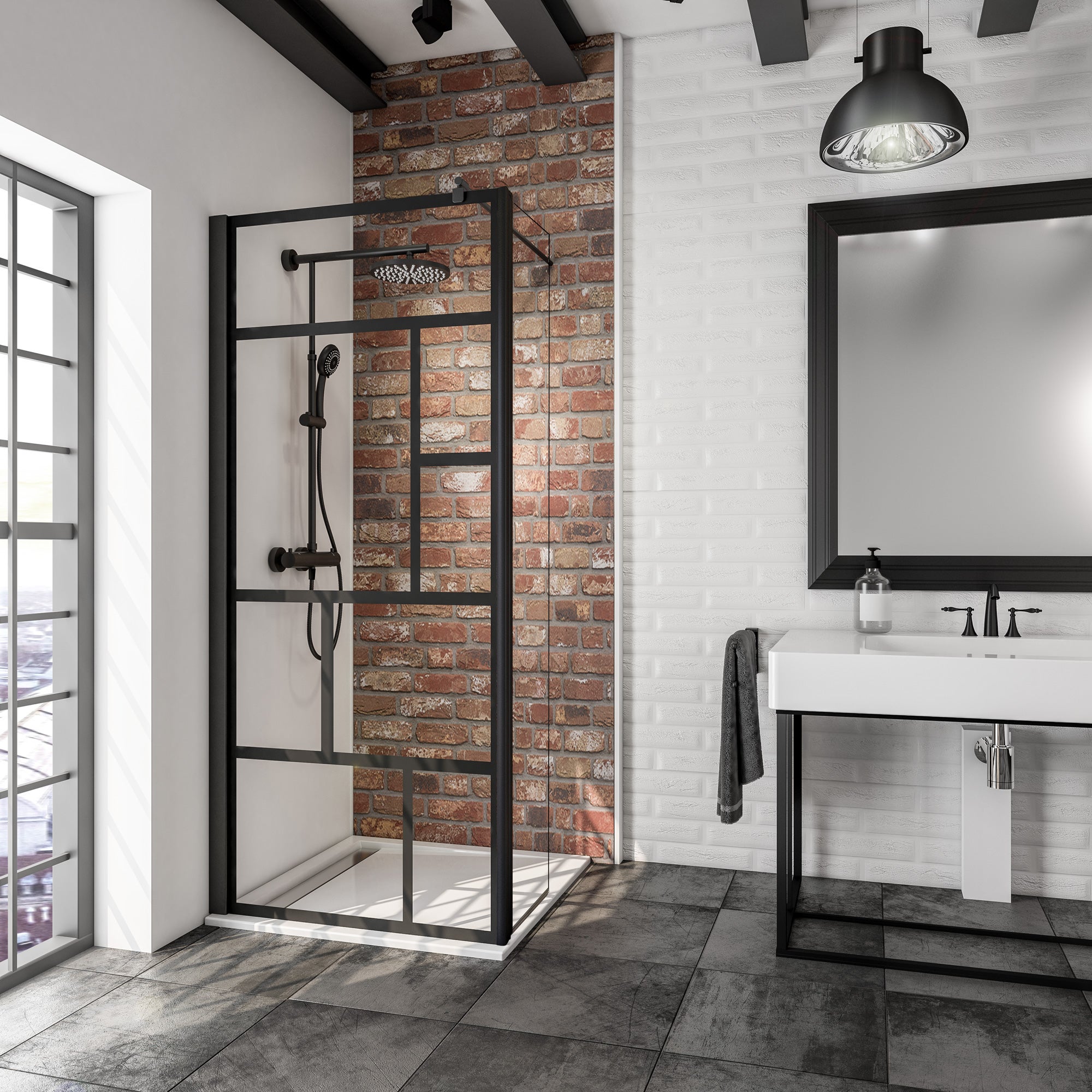 Schulte paroi de douche à l'italienne + déflecteur, 120x40x200cm, paroi ...