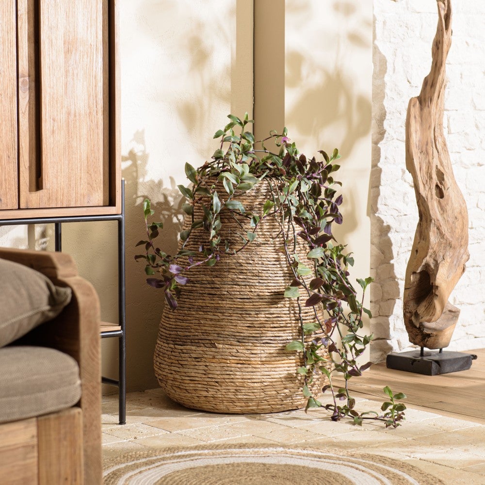 SIXTINE - Cache pot modèle moyen en tissage d'abaca naturel | Leroy Merlin