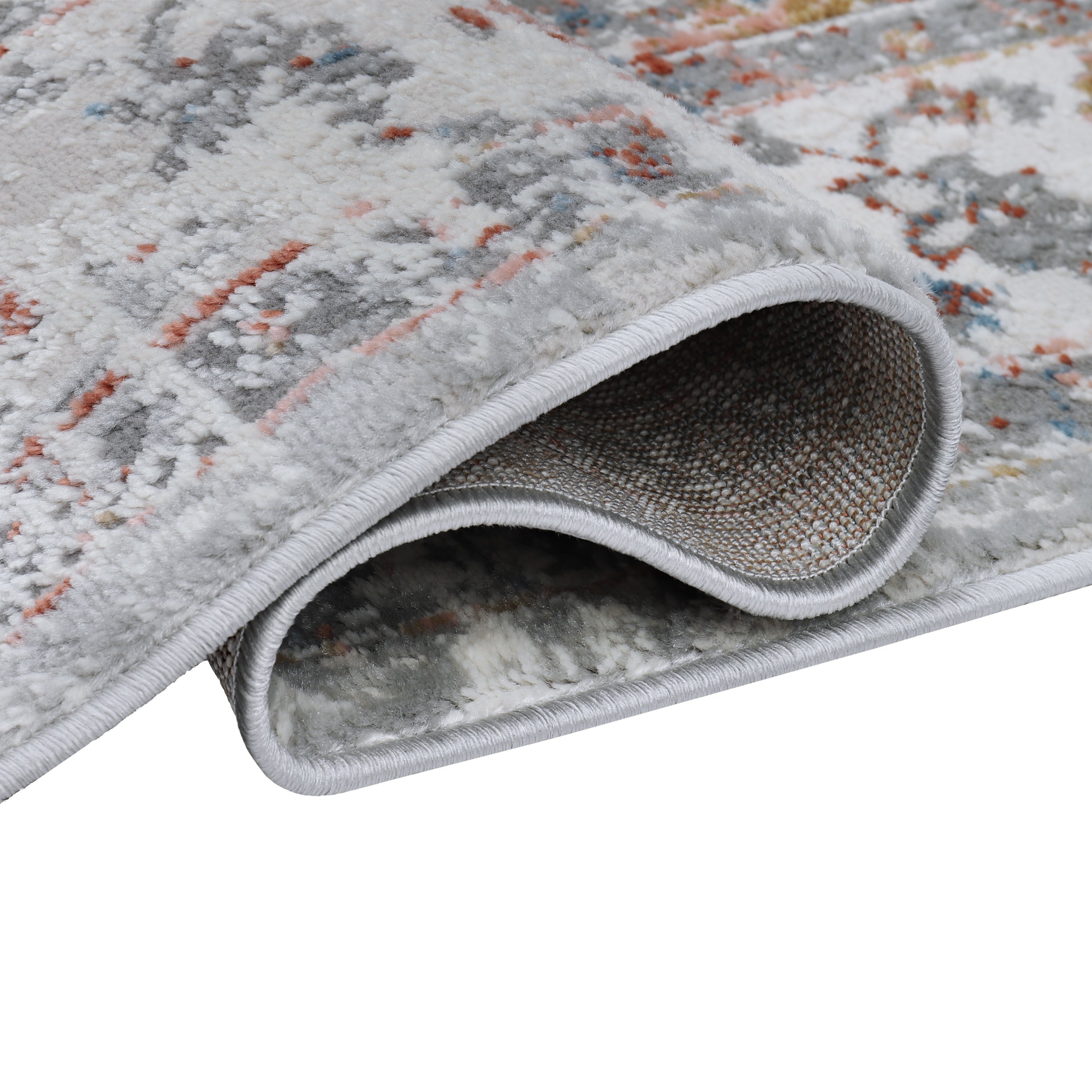 TAPISO Valley Tapis Salon Chambre Vintage Saumon Gris Crème Doux ...