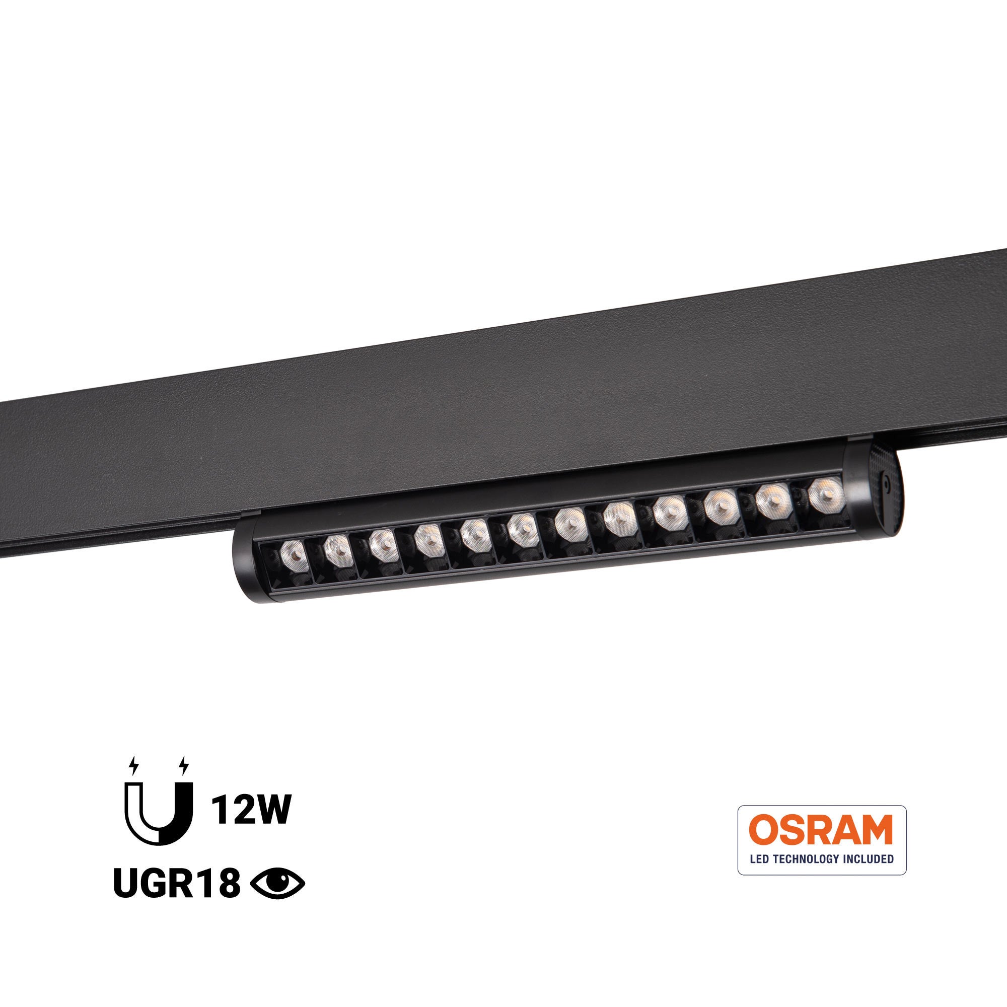 Spot linéaire orientable pour rail magnétique 48V - 12W - Puce OSRAM ...