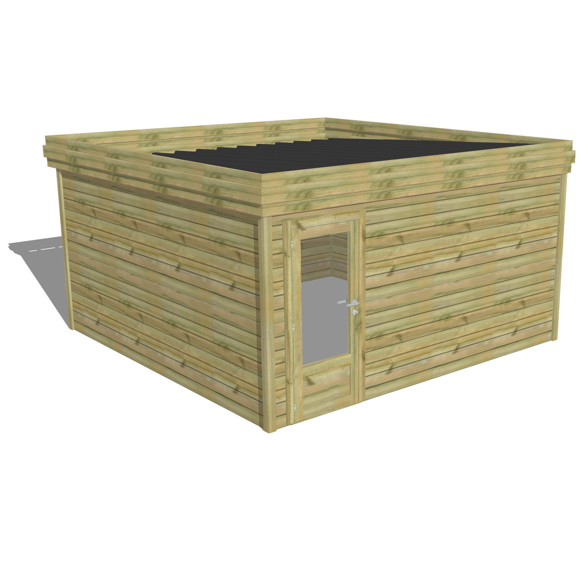 ABRI DE JARDIN bois Pin traité autoclave 27mm - 4,34x4,34m / 19m2 - Bac ...