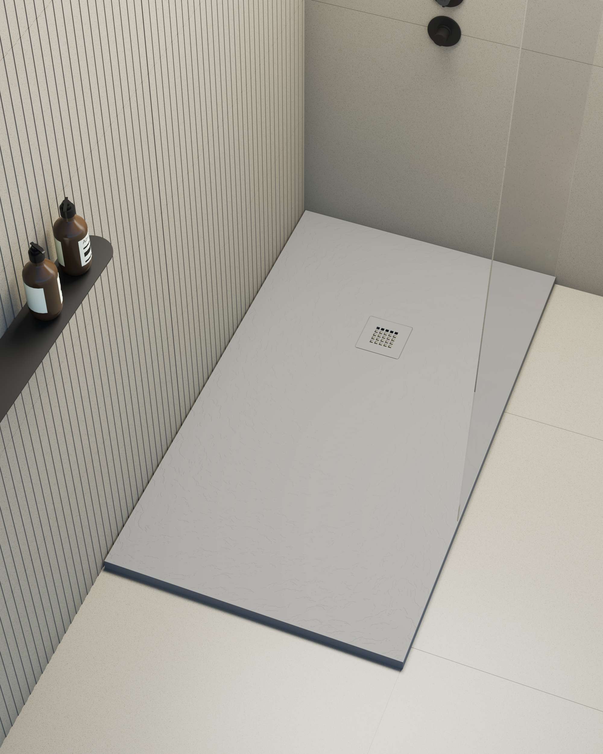 Plato de ducha POALGI - 75x170 cm - Humo - Serie Hos's - Extraplano y ...