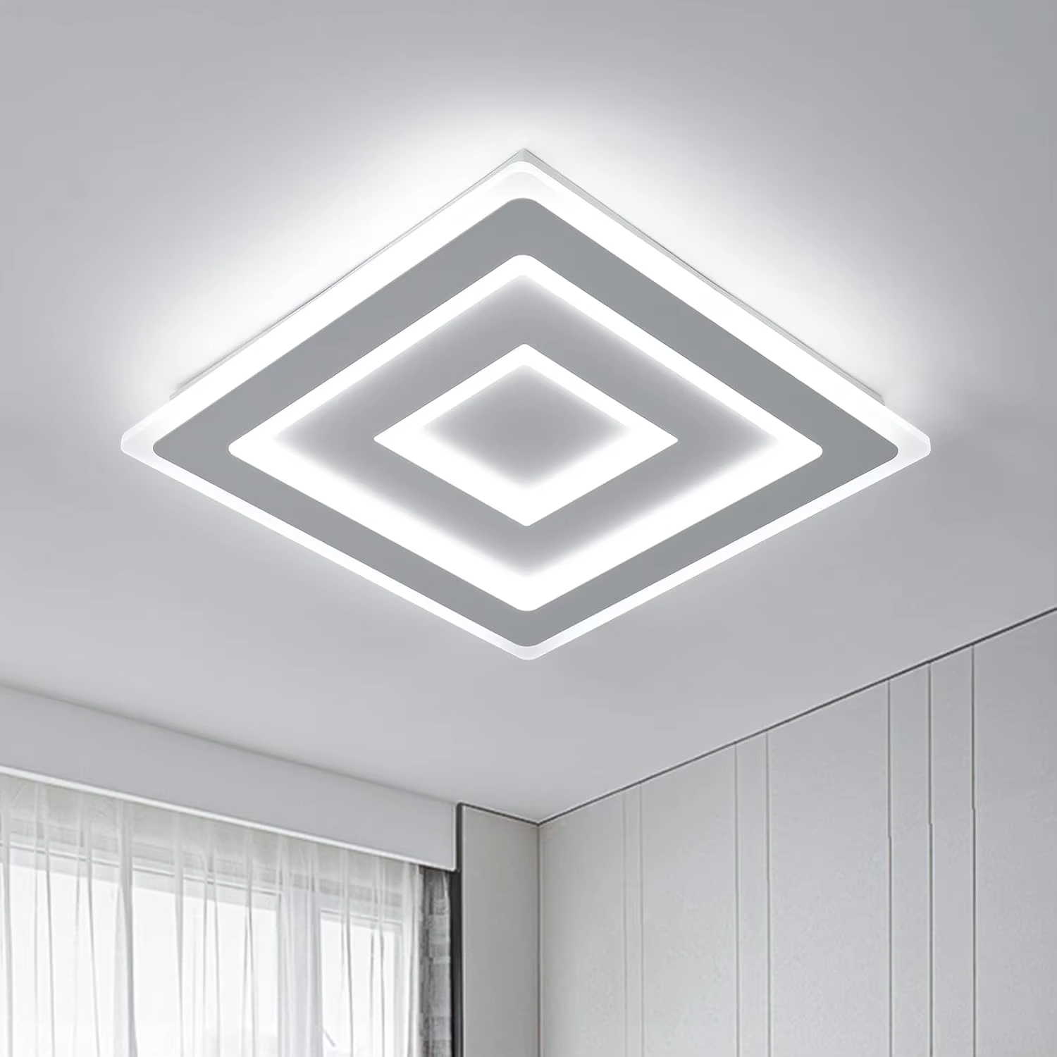 Lámpara de techo LED moderna para dormitorios, aplique de acrílico, 42 ...