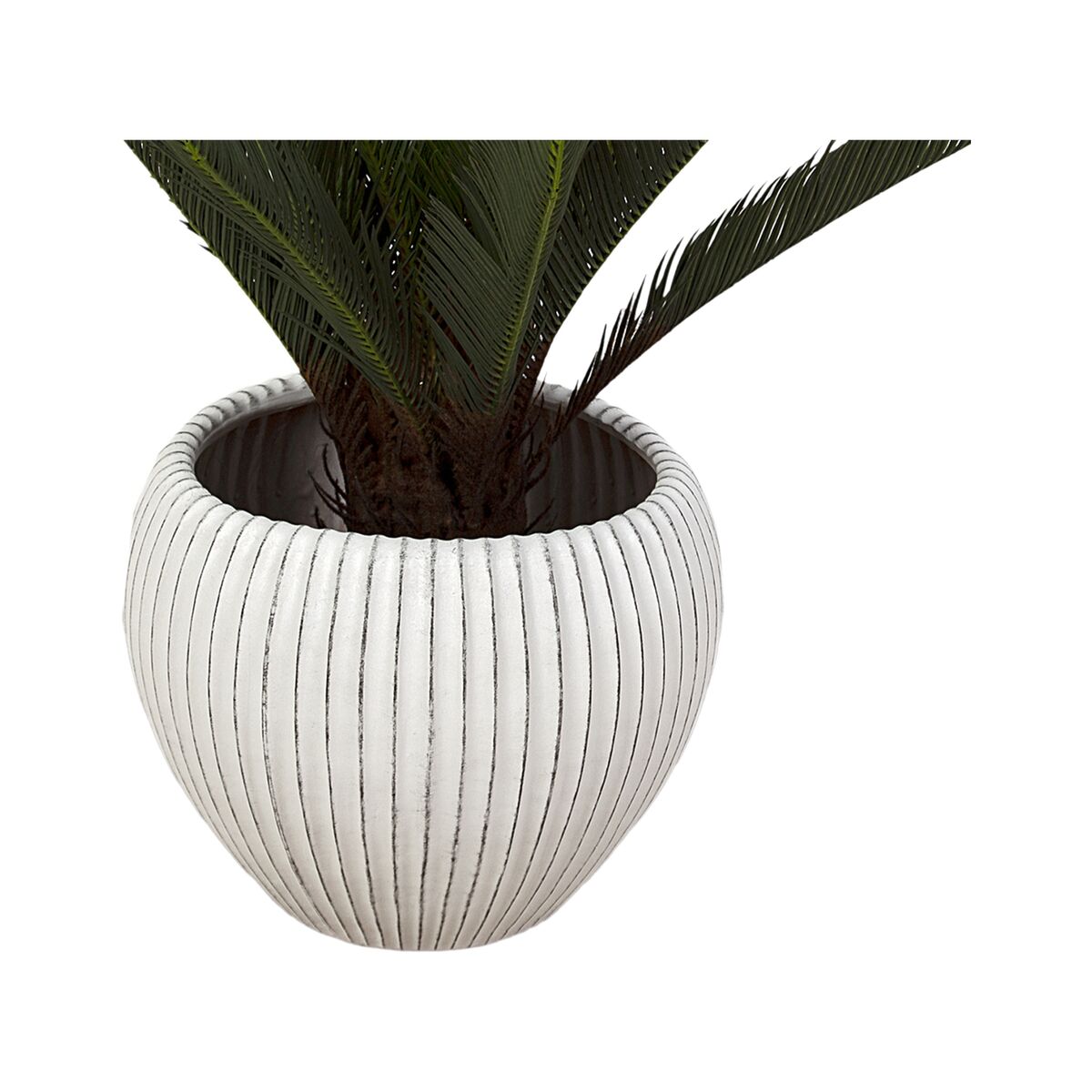 Cache-pot Romimex Beige Céramique Rayures 40 x 34 x 40 cm | Leroy Merlin