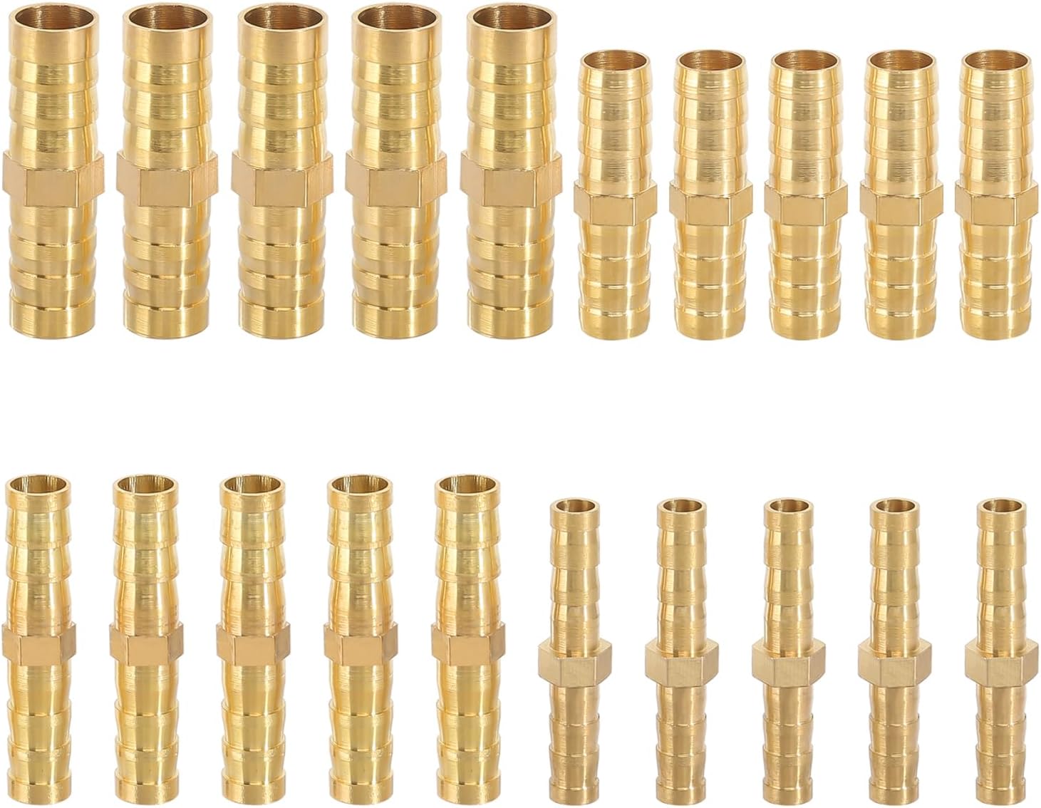 Juego de 20 conectores neumáticos de latón para mangueras y tuberías (6 ...