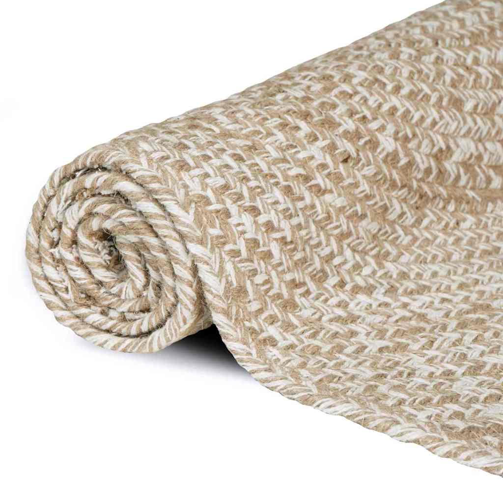 Alfombras de área Natural y Blanco 240 x 240 cm yute | Leroy Merlin