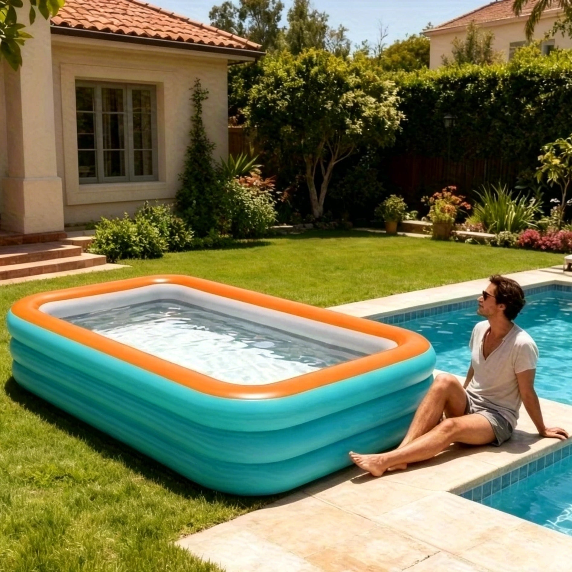 AUTRUCKER Piscina hinchable, piscina exterior, bañera de hidromasaje ...