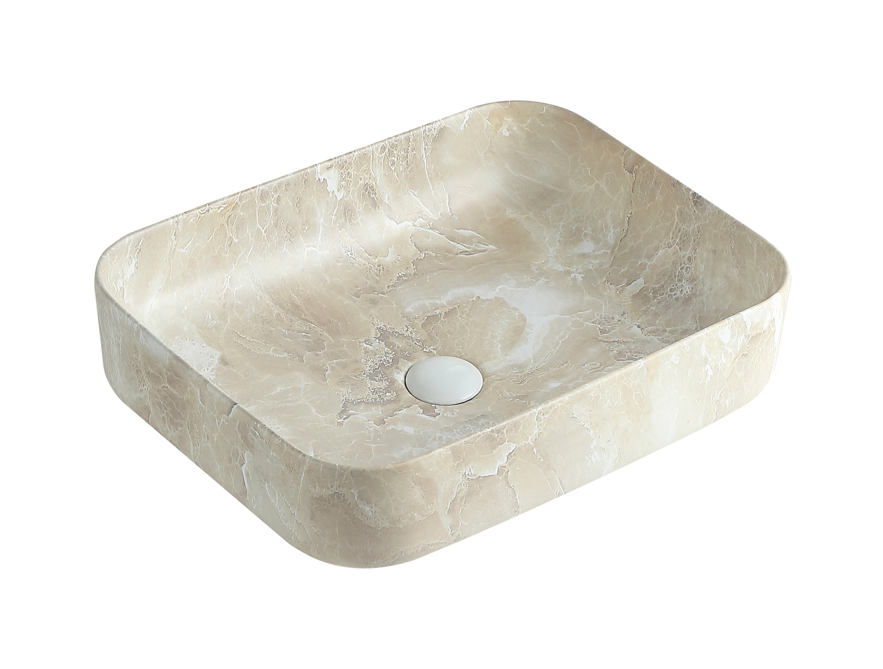 Lavabo porcelana DALLAS RECTANGULAR beige 500x390x130 mm | Leroy Merlin