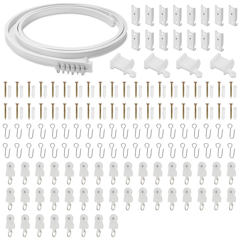 Kit de Rail de Rideau Plafond Pliable, 5M Rail de Rideau Flexible avec ...