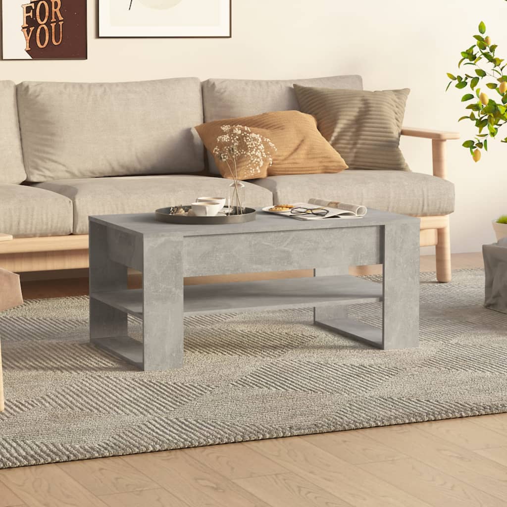 Table basse，Table d'appoint, Table de Salon Gris béton 102x55x45 cm Bois d'ingénierie CFW32188 ...