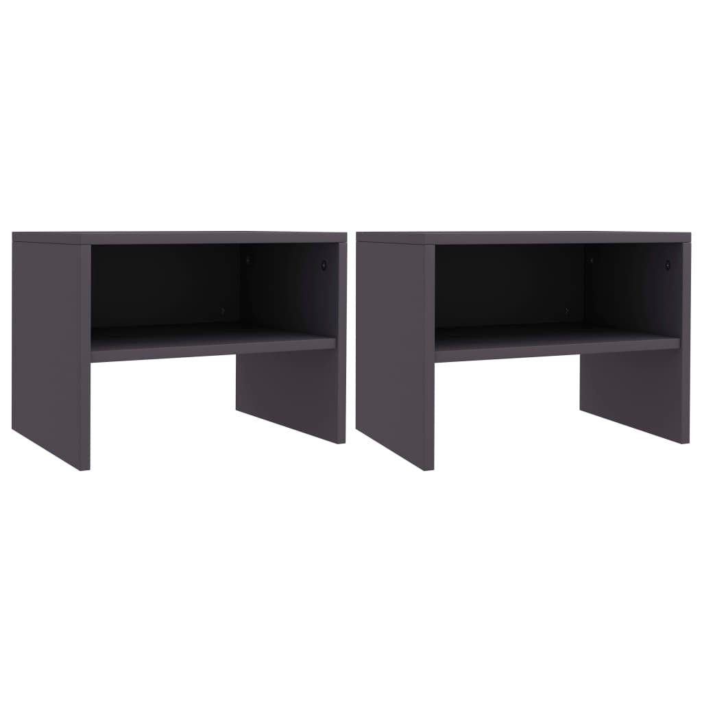Tables de chevet 2 pcs contreplaqué gris 40x30x30 cm | Leroy Merlin