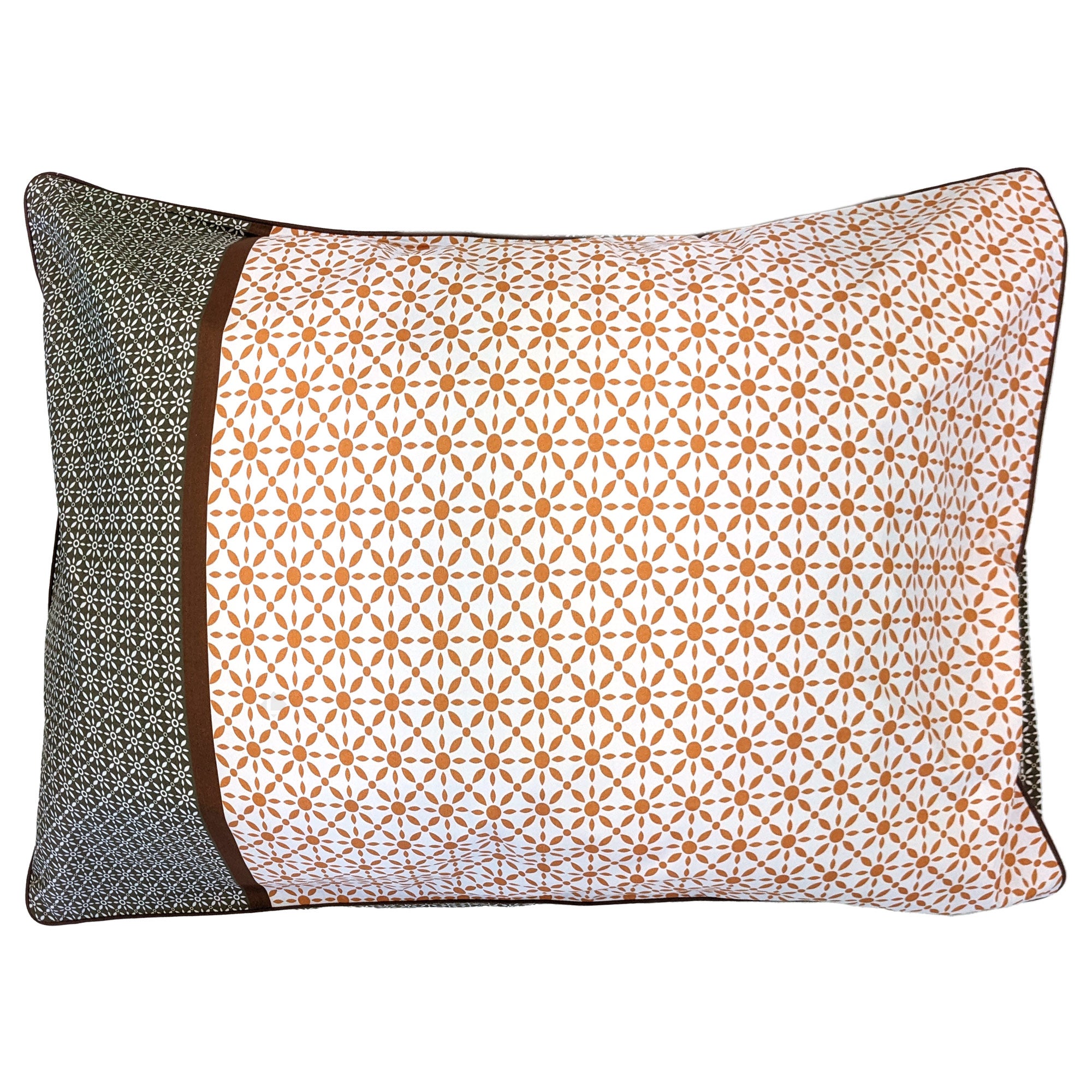 Taie d'oreiller 50x70 cm percale coton longues fibres GABIN marron ...