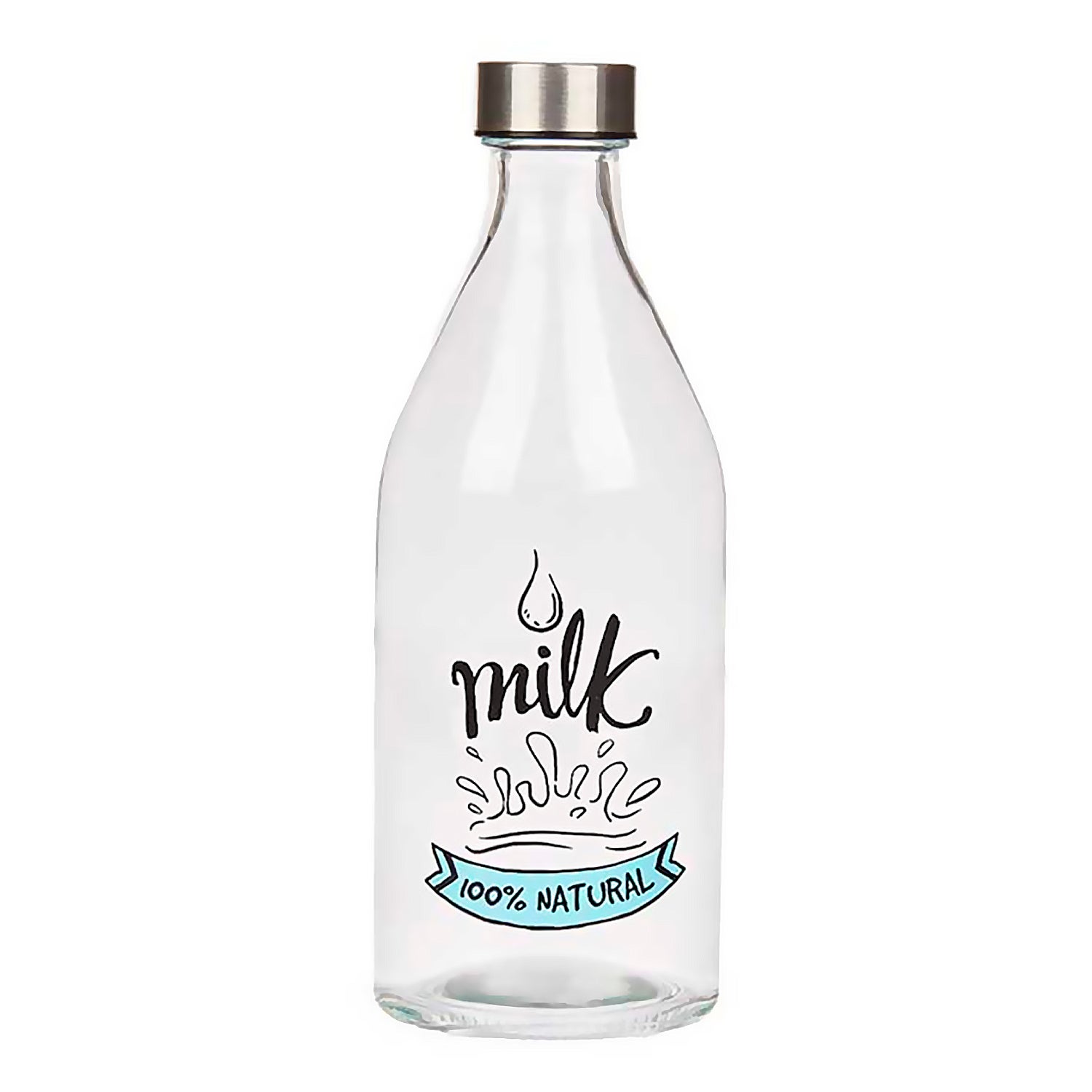 Bouteille de 1000ml avec bouchon en acier et design lait. | Leroy Merlin