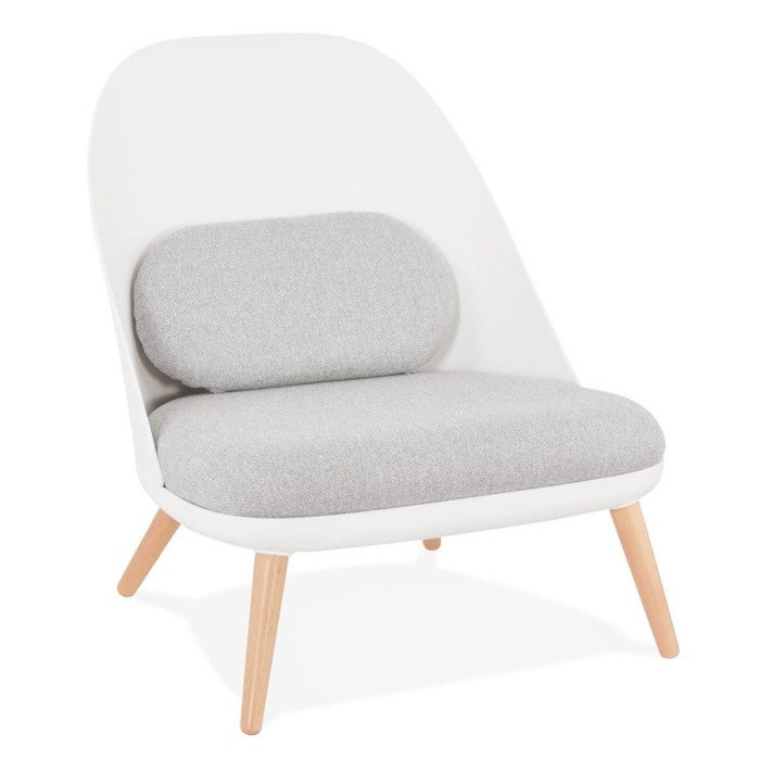 Fauteuil Lounge Design en Tissu "Tocia" 76cm Blanc | Leroy Merlin