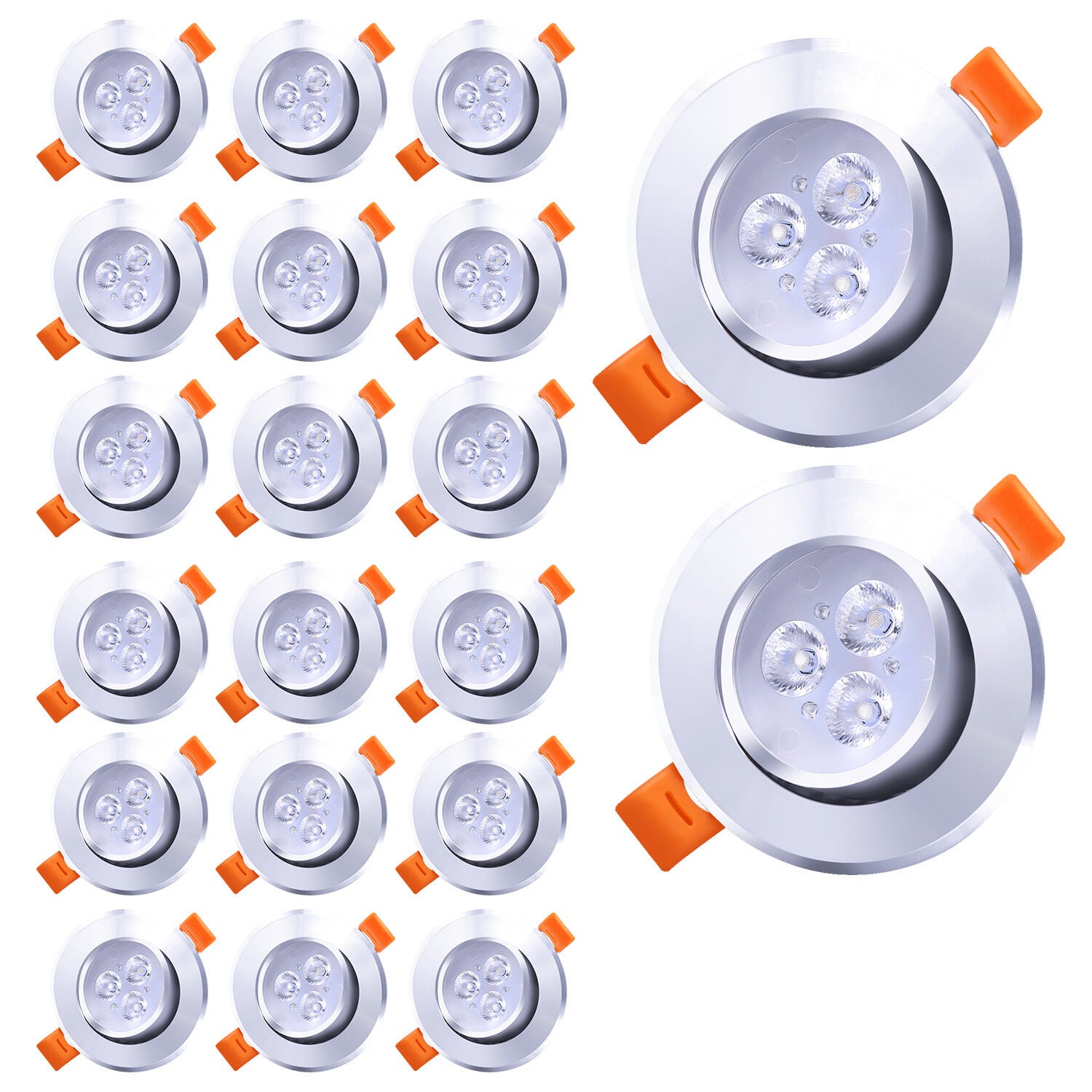 20 Piezas Focos de Empotrar para Interior LED Orientables 3W 6500K ...
