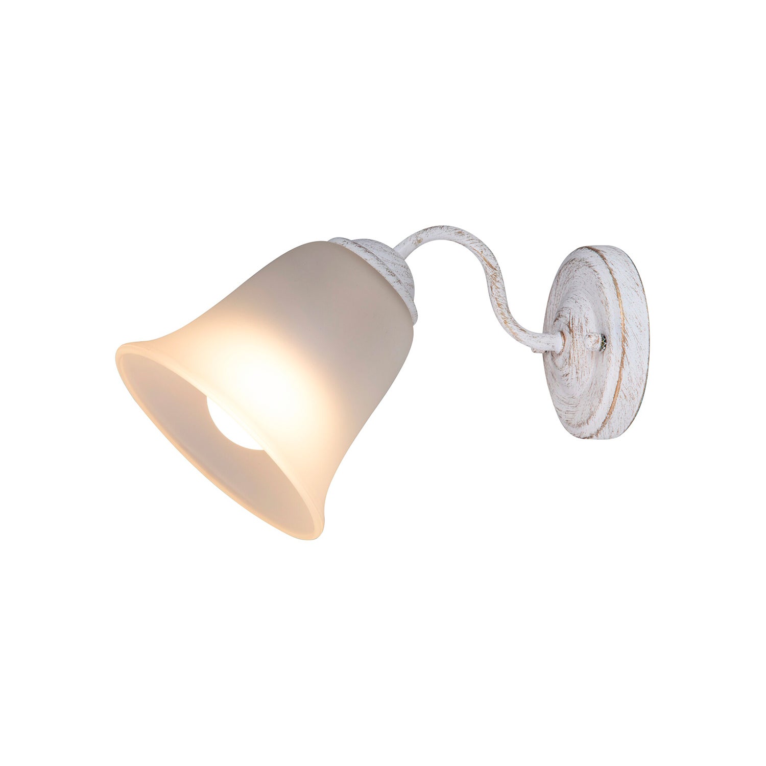 Lampe murale E27 verre blanc antique style vintage/ métal romantique ...