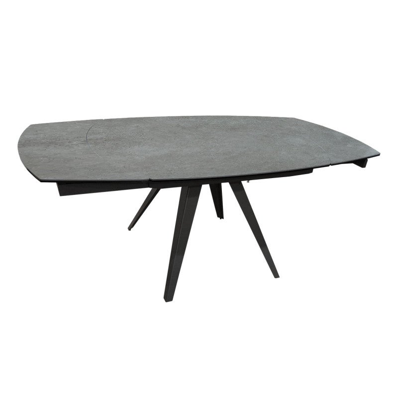 Table extensible ovale 120/180 cm céramique gris béton - ADELPHIA 2 ...