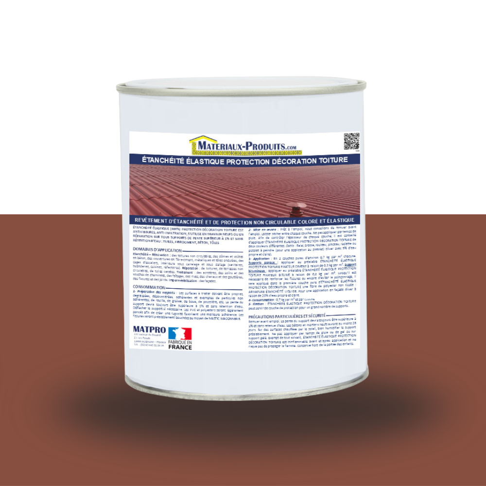 Etanchéité élastique protection décoration toiture Seau de 6 Kg Rouge ...