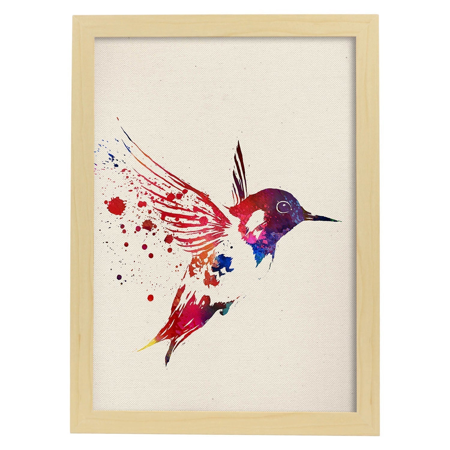 Poster De Colibri Con Diseño Acuarela. Mix De Láminas Con Estilo ...