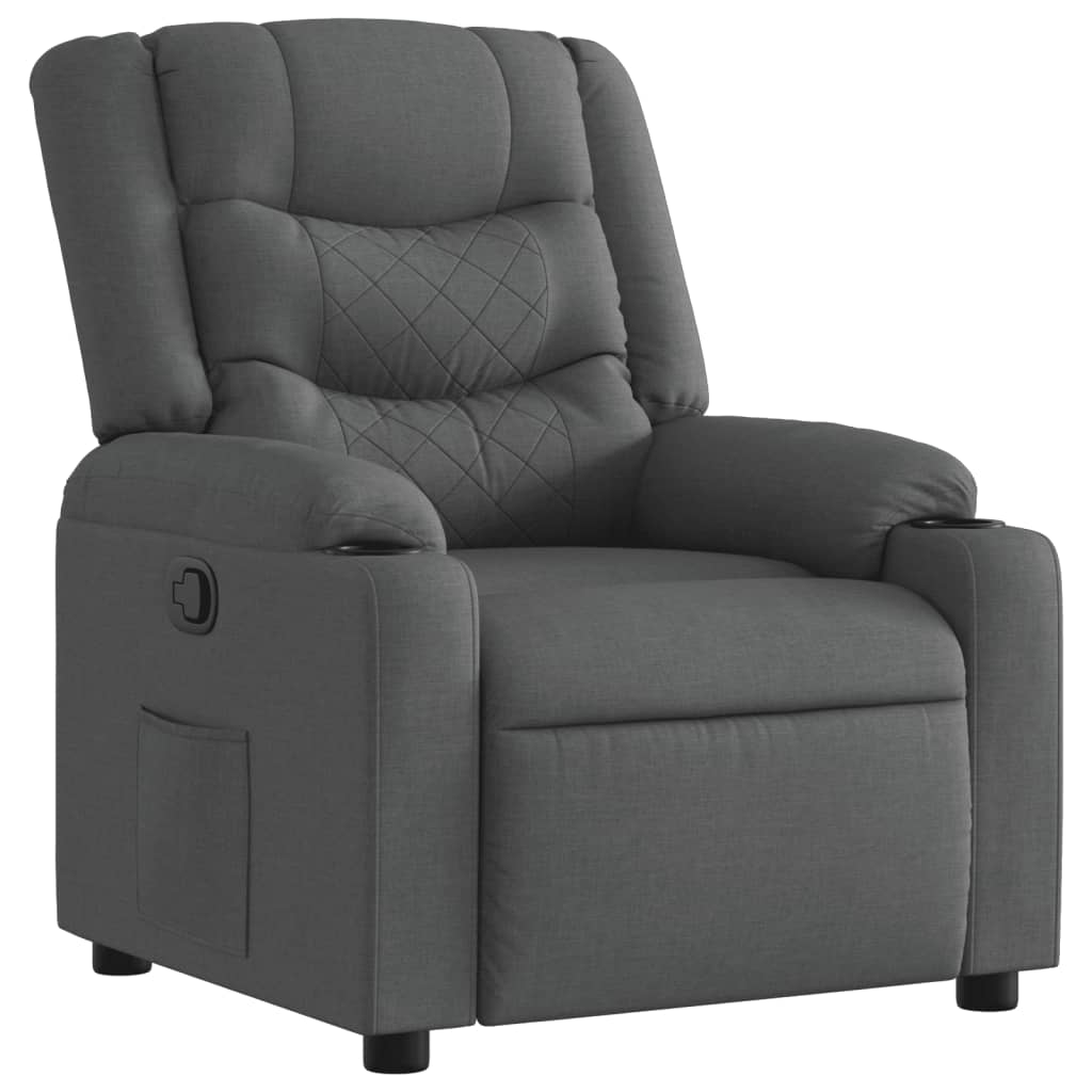 Sillón reclinable de tela gris oscuro | Leroy Merlin