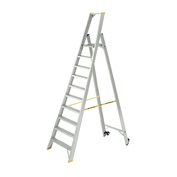 Escabeau 10 marches grande plateforme - Hauteur max. de travail 4.12m ...