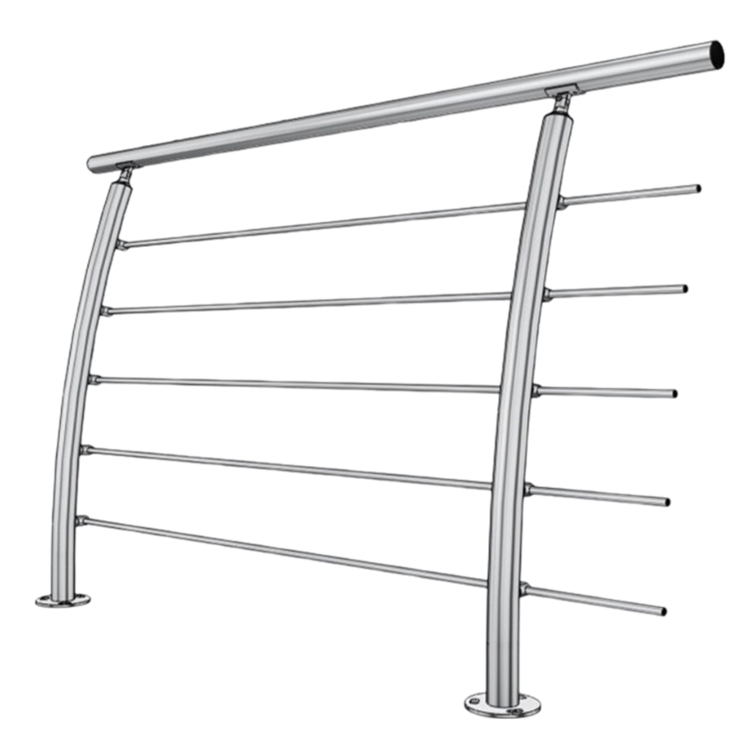 Garde Corps Terrasse ou Escalier en INOX Design Cintré - En kit Facile ...