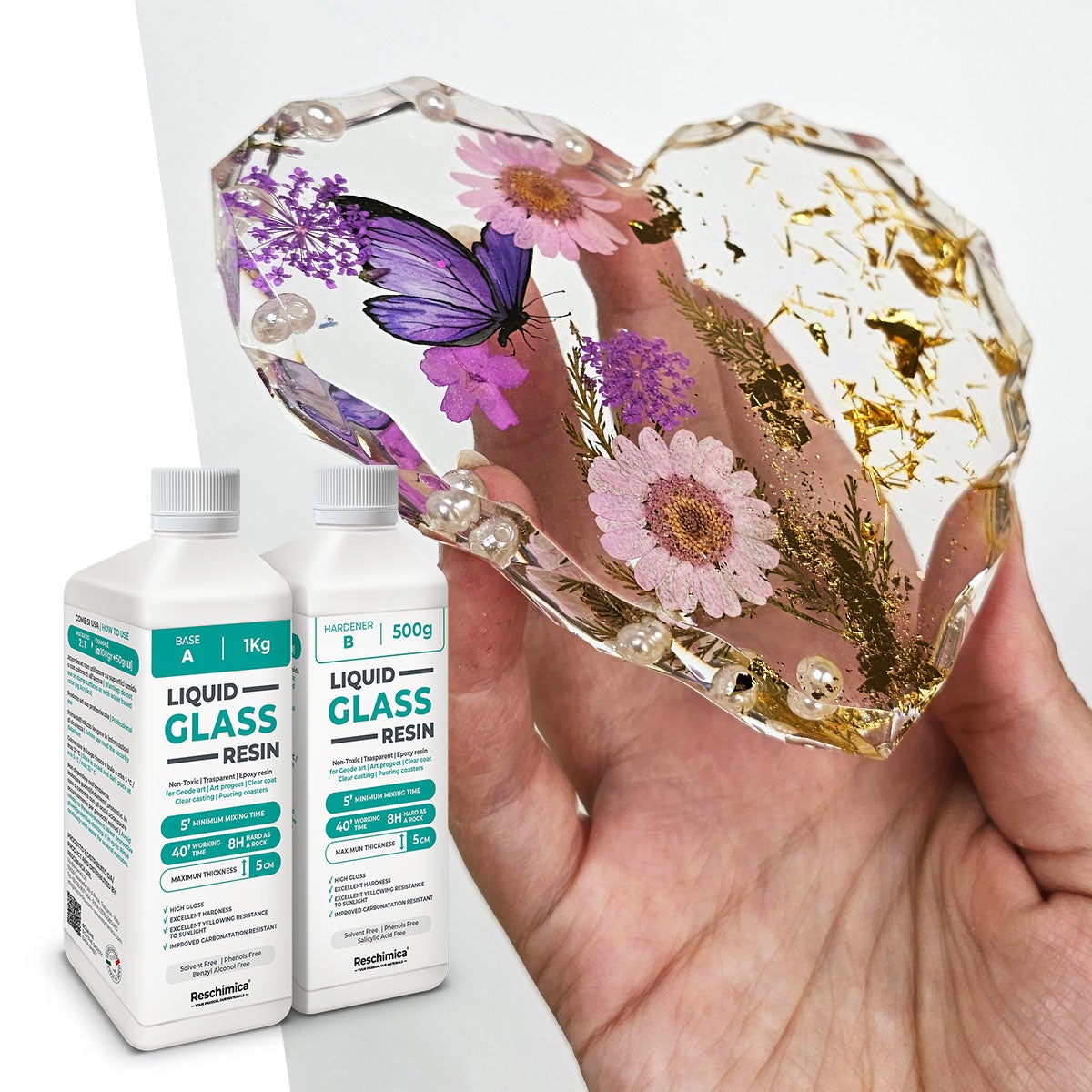 Resina epoxi transparente Liquid Glass - Ideal para bricolaje, joyería ...