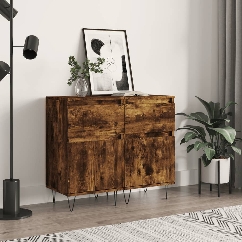 Maison Exclusive - Buffets 2 pcs chêne fumé 40x35x70 cm bois d'ingénierie | Leroy Merlin
