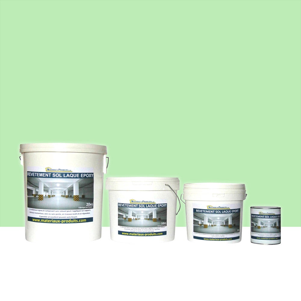 Peinture laque époxy sol et mur Kit de 5 Kg Vert Pastel RAL 6019 ...