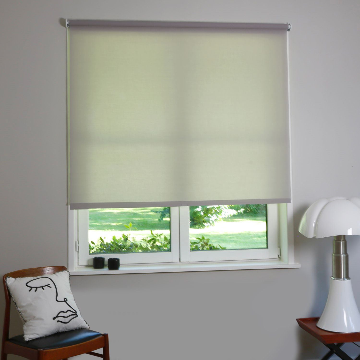 MADECOSTORE Store enrouleur tamisant automatique - Gris - L214 x H190cm ...