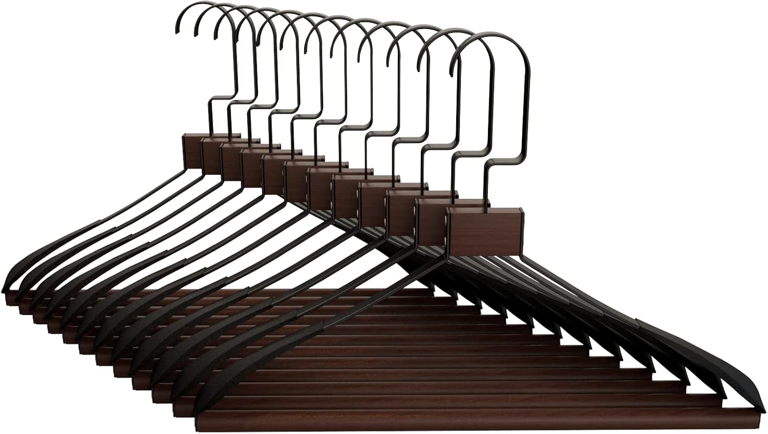 COM-FORT HOUSE | Percha Metal con Barra de Madera | Color Negro ...