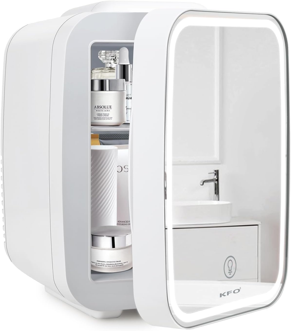 Mini Frigo de Chambre 4L, Ultra-Silencieux (20 dB) avec Miroir LED pour ...